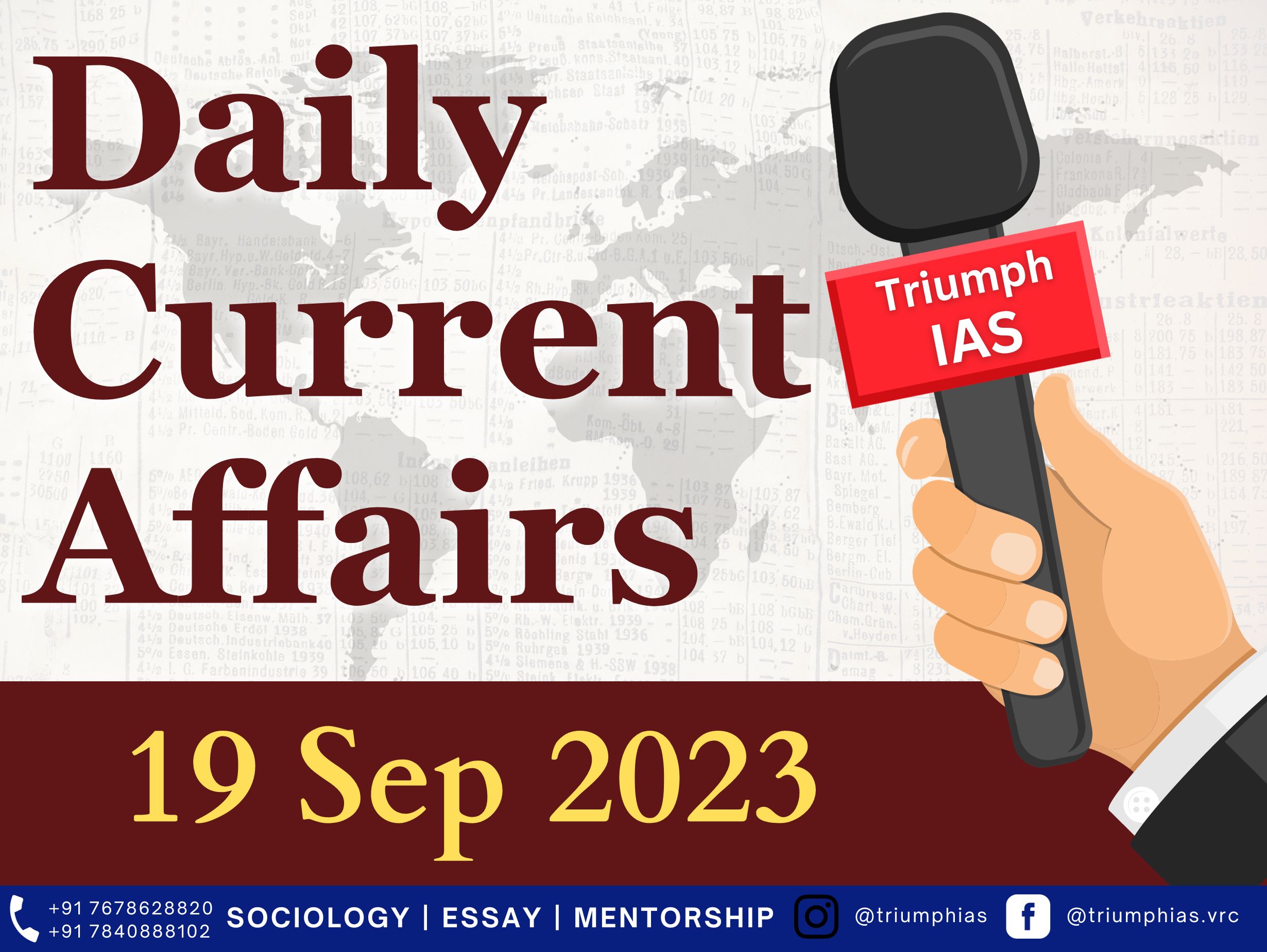Current affairs 19 Sep 2023 Important News | for GS | #1 Best Sociology ...