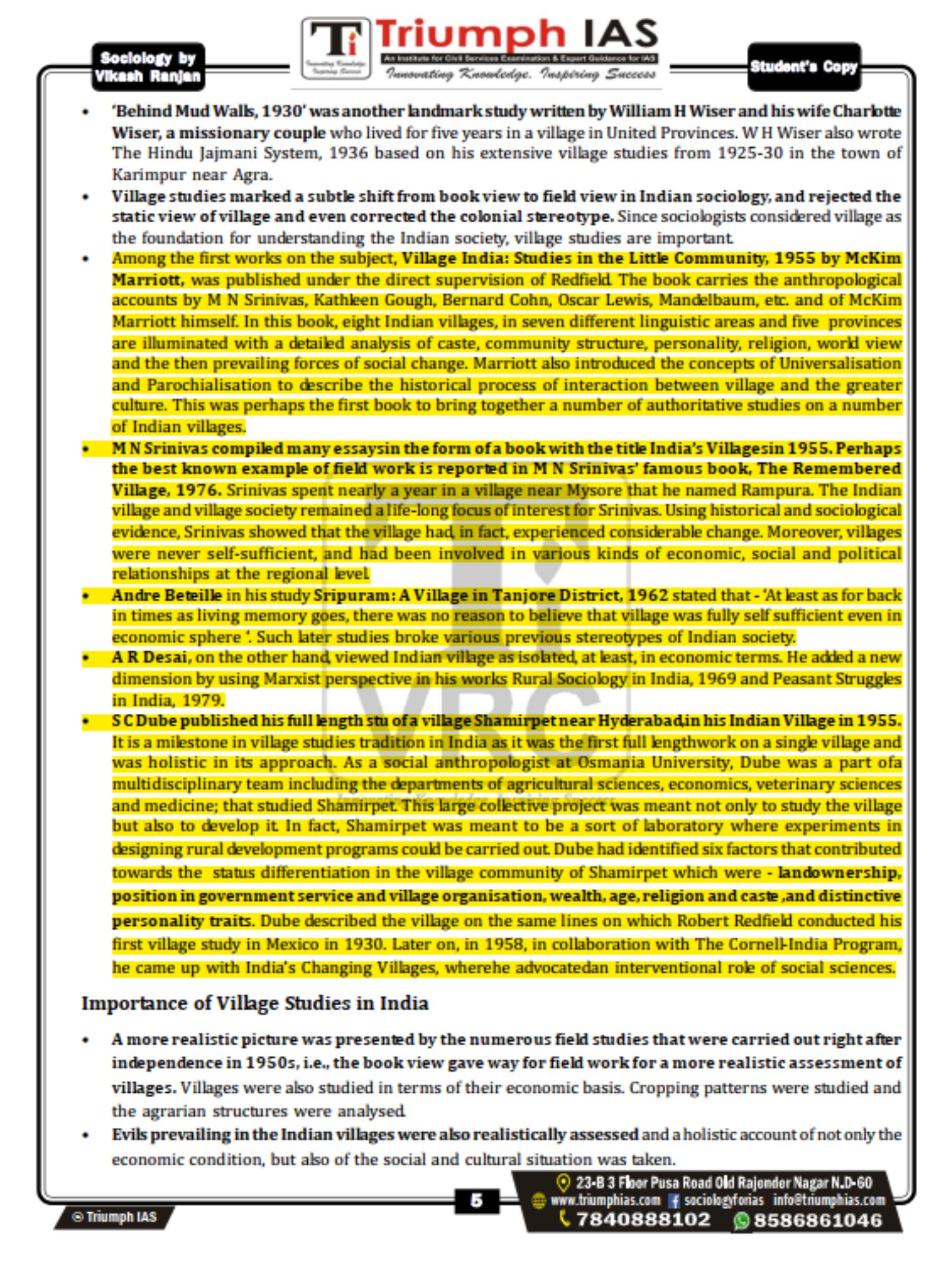 The Golden Decade of Village Studies in Indian Sociology: Exploring the ...