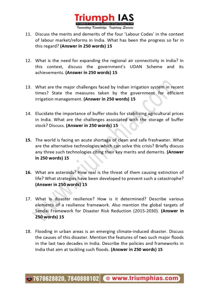 Download General Studies Paper 3 2024 UPSC Mains GS 3 Question Paper ...